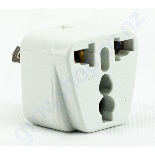 Round Pin Plug Socket Adaptor - Converts Round Earth Pin to Flat Earth Pin